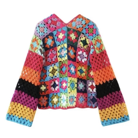 Fox sweaters | Sweaters | Vintage Cropped V Neck Button Up Crochet ...